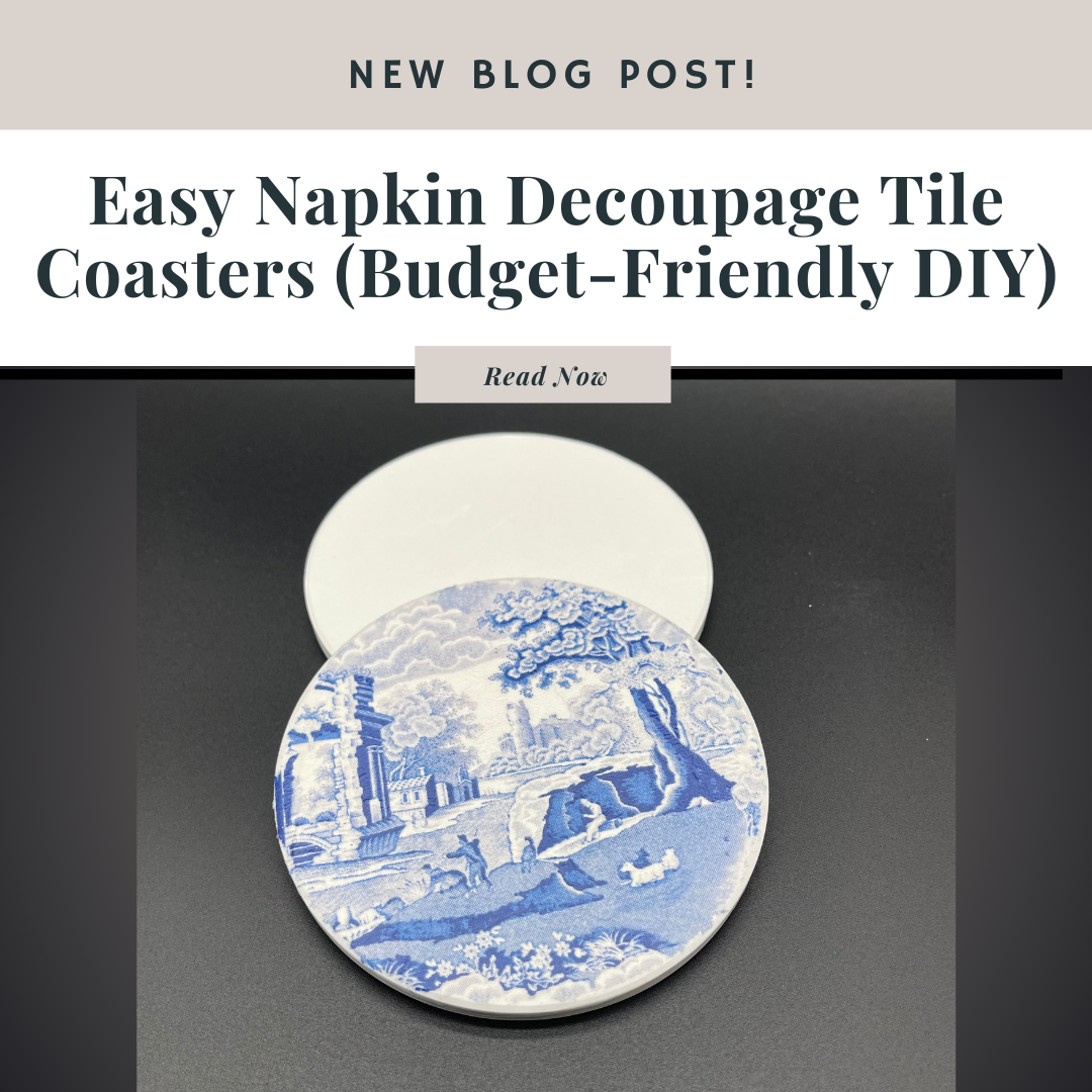 Easy Napkin Decoupage Tile Coasters (Budget-Friendly DIY)Peony Lane Designs